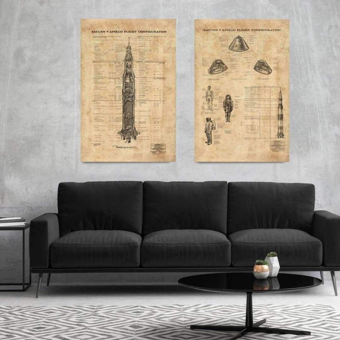 Blueprint Nasa Apollo 11 Lunar Module Blueprint, Digital Print 1969 ...