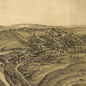 Map of Johnsonburg, Elk County, Pennsylvania, PA 1895. Restoration ...