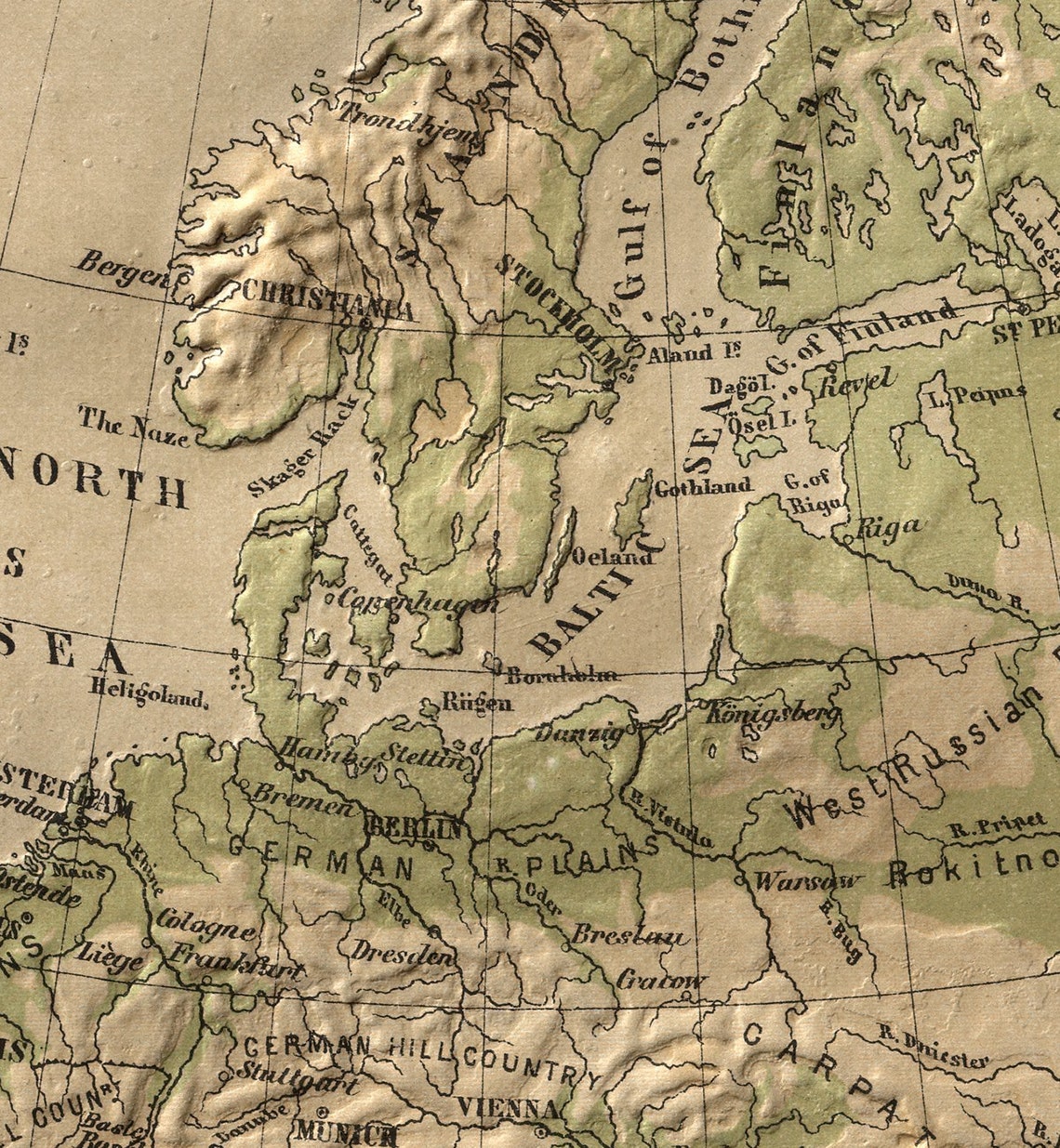 Map of Europe 1880. Vintage Home Deco Style Old Wall | Etsy