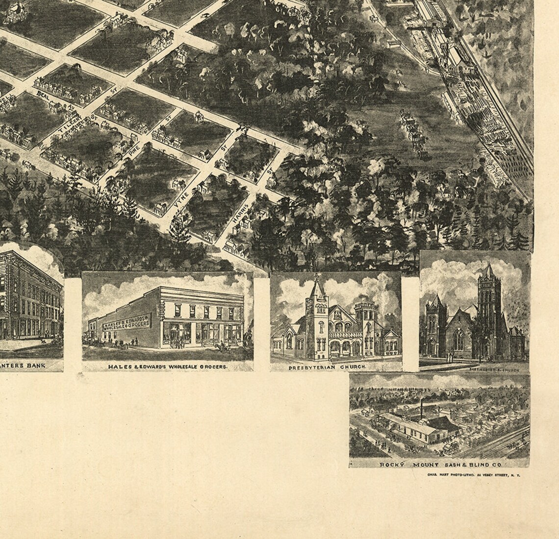Map of Rocky Mount Edgecombe and Nash Co. North Carolina N.C. - Etsy