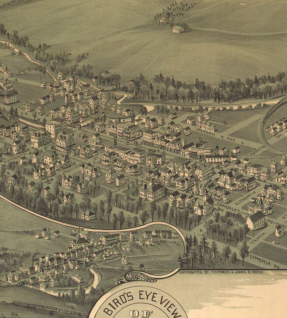 Map of Windber Somerset Co Pennsylvania PA 1900. | Etsy