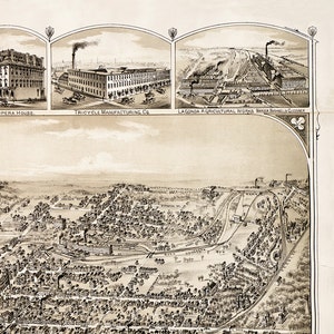 Map of Springfield, Clark Co., Ohio OH 1884. Vintage Restoration ...
