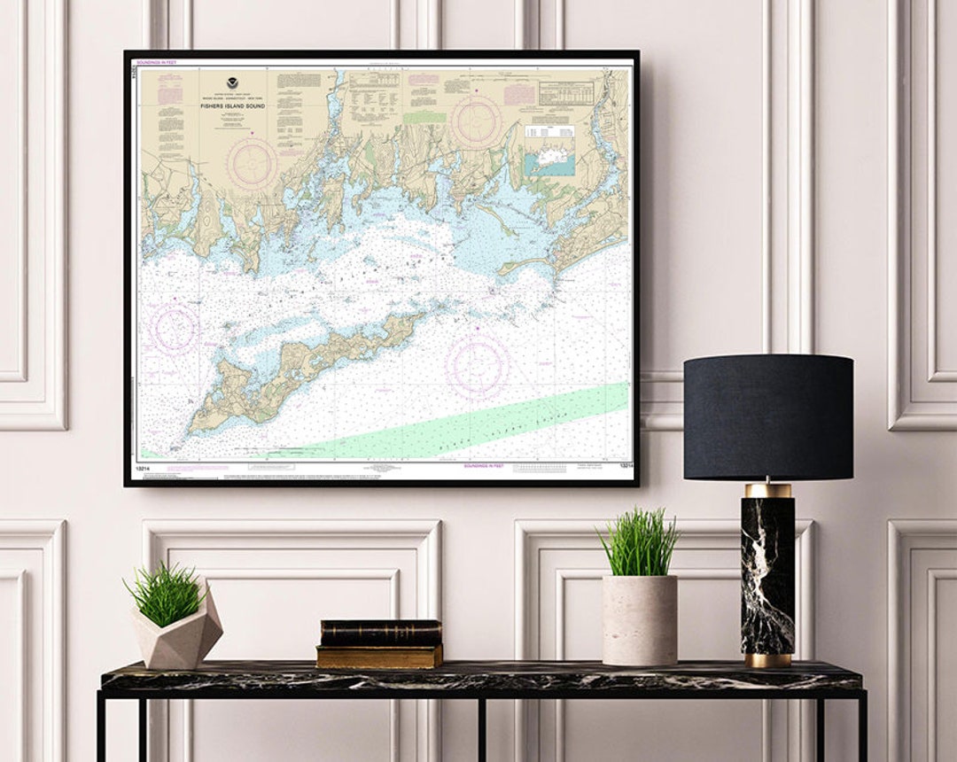 Nautical Charts of Fishers Island Sound 13214 New York. Rhode Island ...