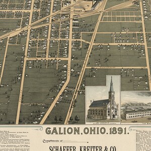 Map of Galion, Crawford, Morrow, and Richland County, Ohio OH, 1891 ...