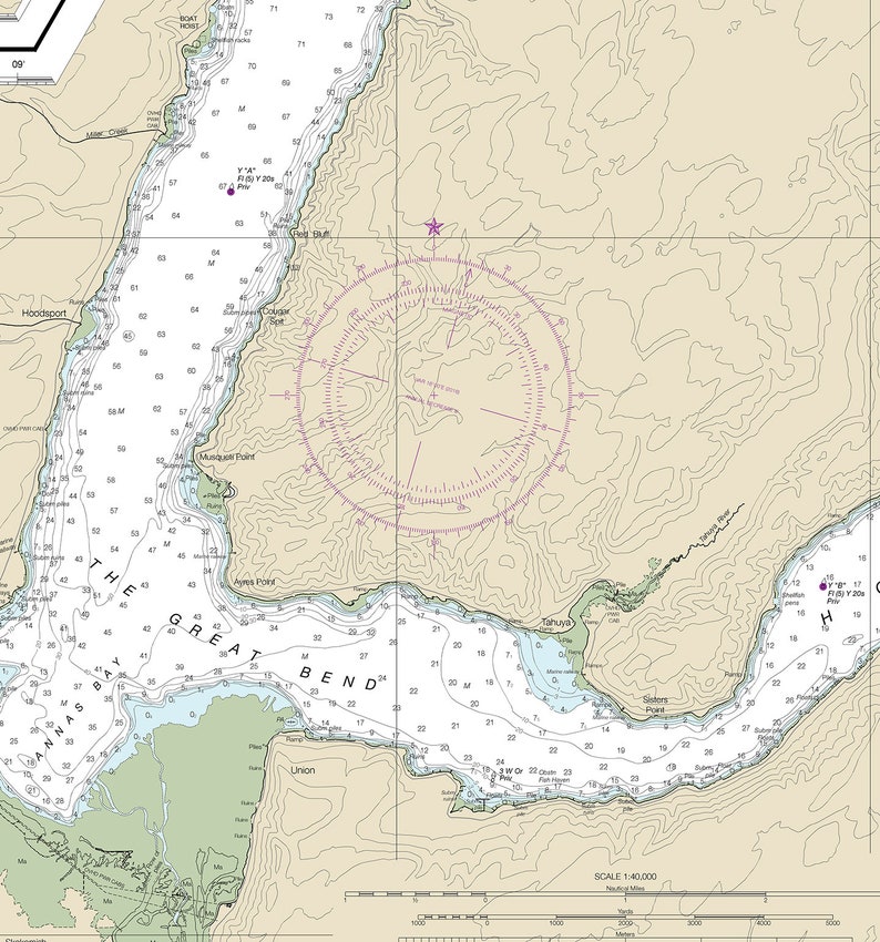 Nautical Charts of Puget Sound. Hood Canal and Dabob Bay 18476 West ...