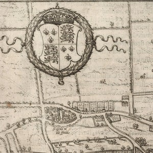 Map of London, 1579. Vintage Restoration Hardware Home Deco Wall ...