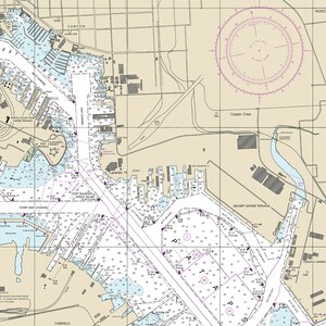 Nautical Charts of Baltimore Harbor Maryland 12281 Patapsco Marley Neck ...