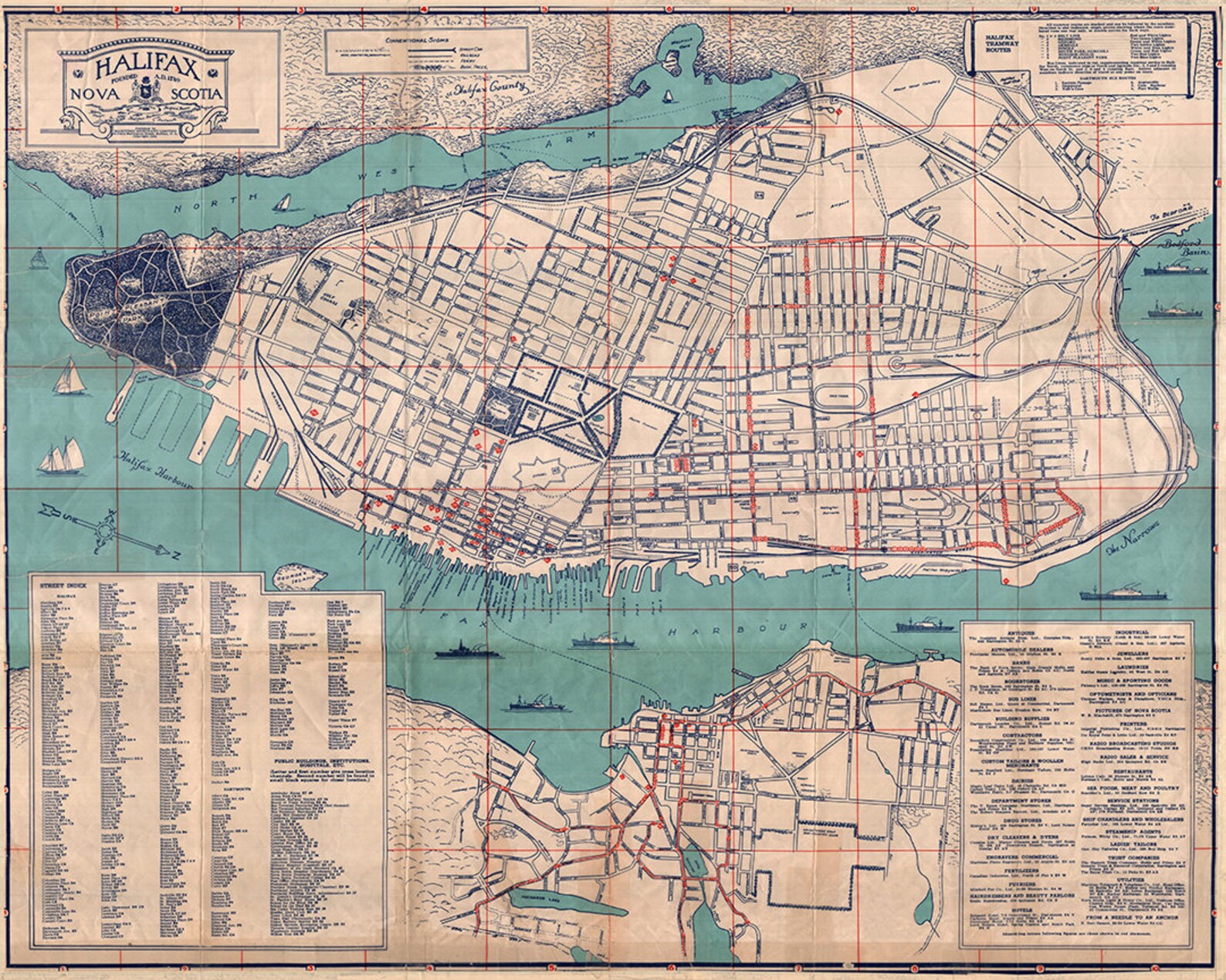 Map of Halifax in Nova Scotia 1749. Vintage Home Deco Style - Etsy