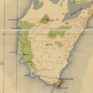 Topographic Map of the Island of Niihau, Kauai County, Hawaiian Islands ...