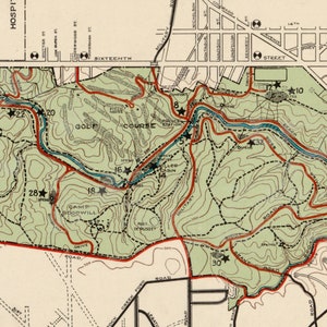 Map of Rock Creek Park, Washington, D.C. 1933. Vintage Home Deco Style ...