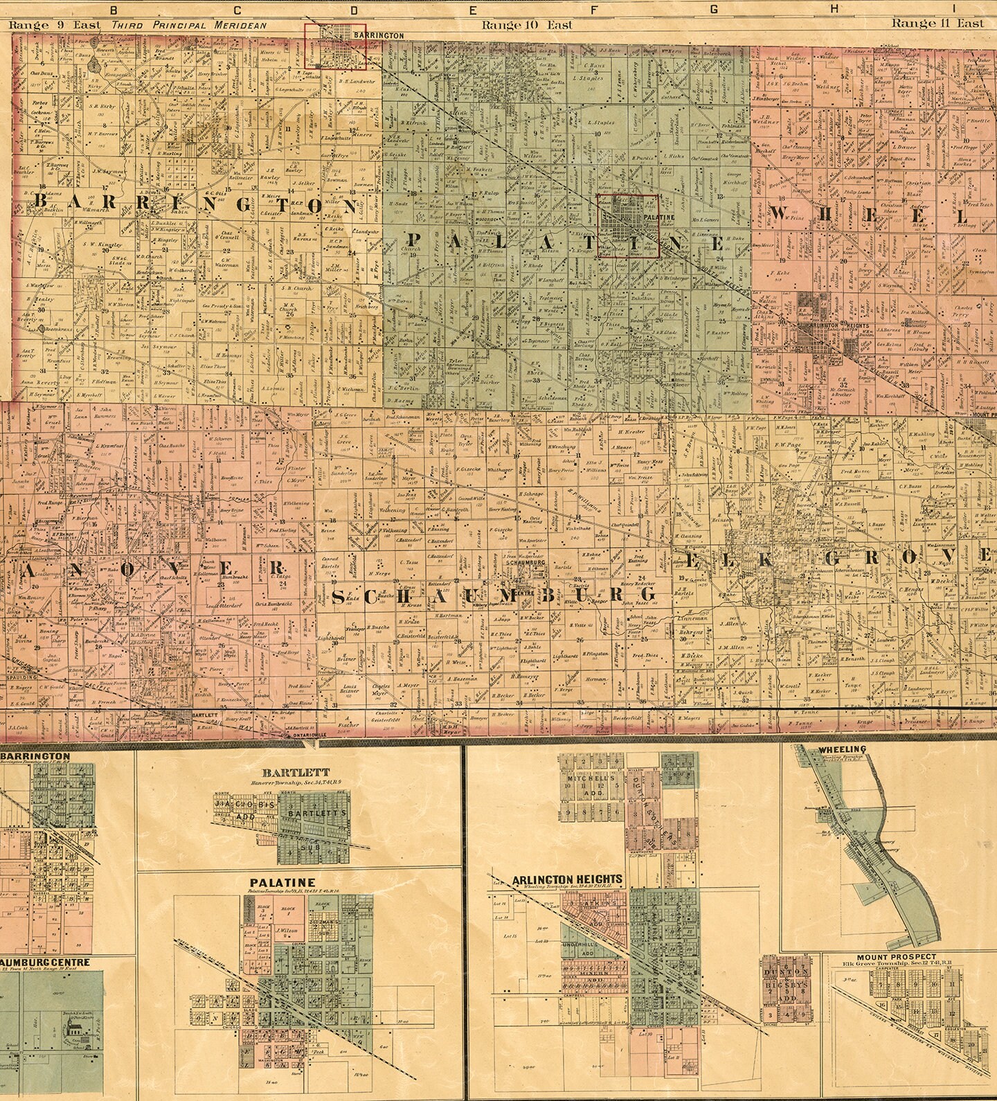 Map of Cook County Illinois. 1886. Vintage Restoration | Etsy