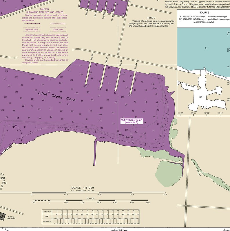 Little Creek Naval Amphibious Base Map – NOAA Nautical Chart 12255 ...