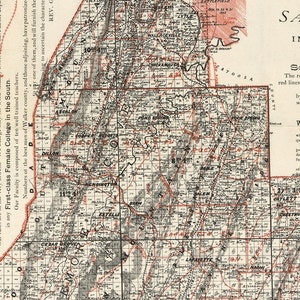 Map of Walker County, Georgia GA 1893. Vintage Restoration Hardware ...