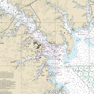 NOAA Nautical Charts of Chesapeake Bay Severn and Magothy Rivers. 12282 ...