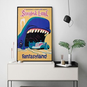 Storybook Land Attraction Fantasyland Poster Disneyland Vintage Nursery ...