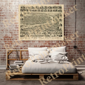 Map of St. Stephen, New Brunswick and Calais, Maine 1889. Restoration ...