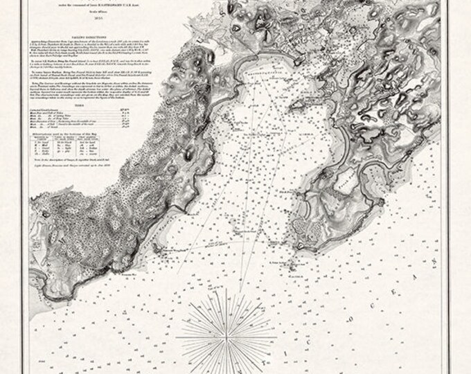 Map of Gloucester Harbor Nautical Charts Massachusetts Ma. - Etsy