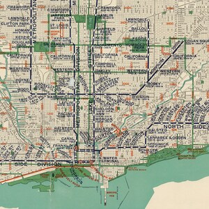 Map of Chicago, Illinois, IL and Their Transit System in 1926. Vintage ...