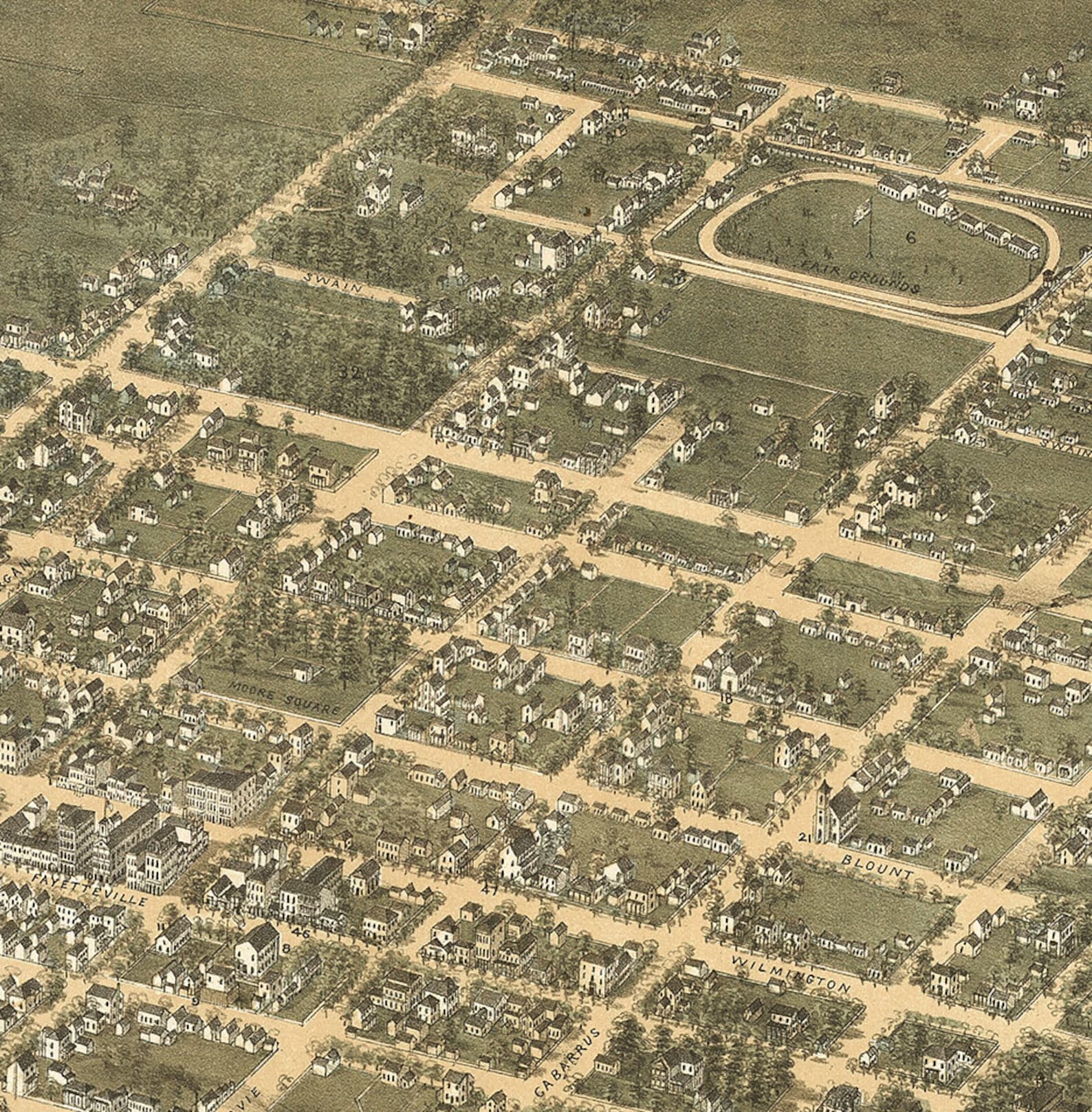 Map of Raleigh North Carolina NC 1872. Vintage Restoration - Etsy