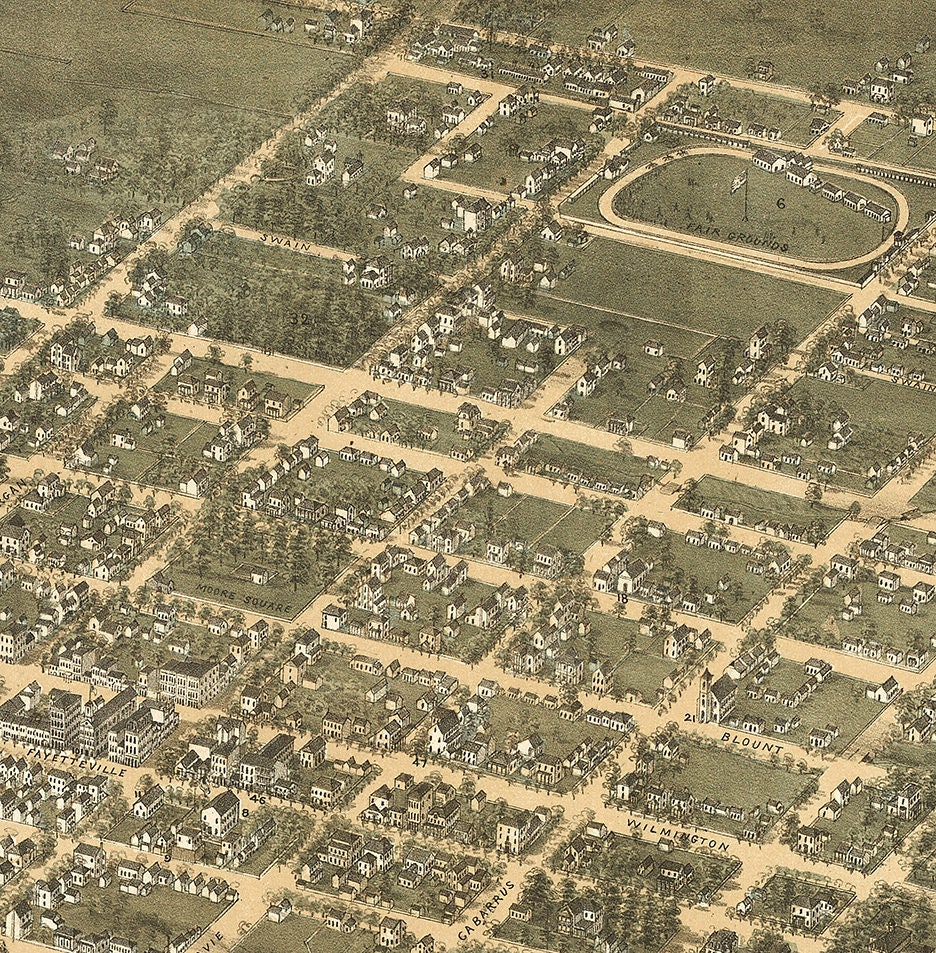 Map of Raleigh North Carolina NC 1872. Vintage Restoration - Etsy