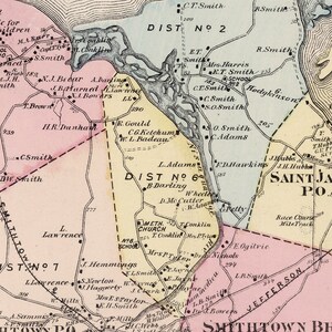 Map of Smithtown, Suffolk County, Long Island, New York NY 1873 ...