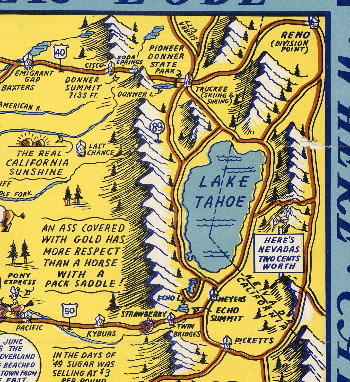 Map of Mother Lode : Where California Was Born. Vintage - Etsy