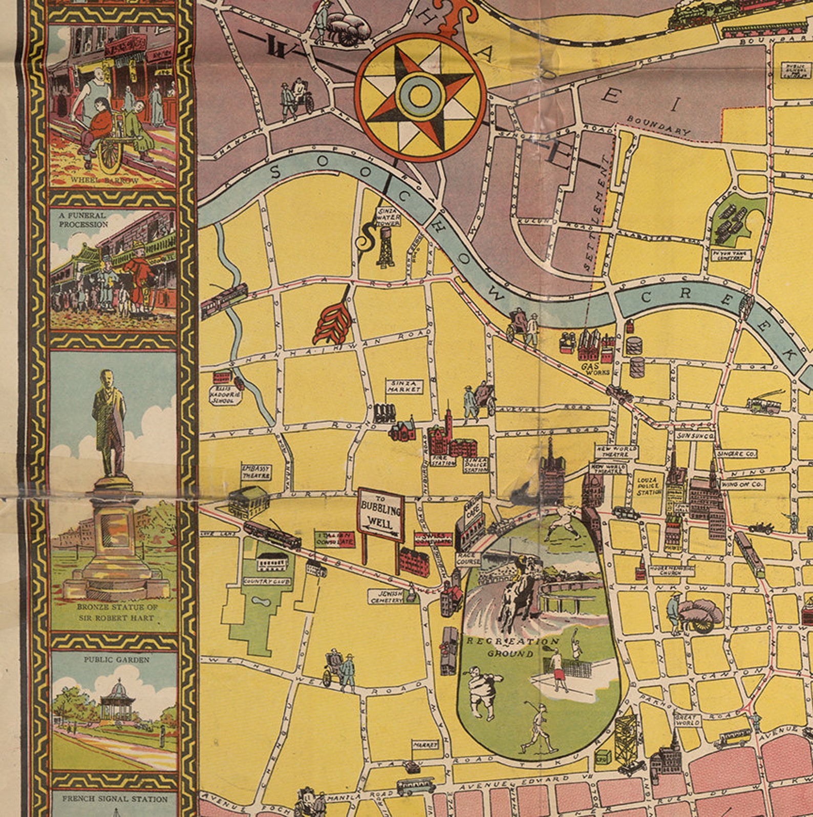 The Historic Pictorial Map of Shanghai China 1935. Vintage - Etsy