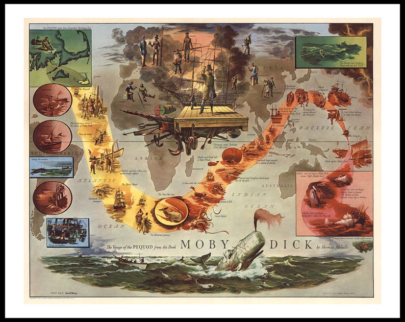 Reproduction Print of the Voyage of the Pequod From the Book - Etsy