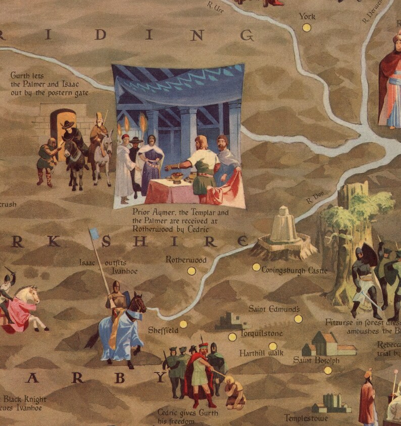 Reproduction Print of the Tale of Ivanhoe From the Novel by - Etsy