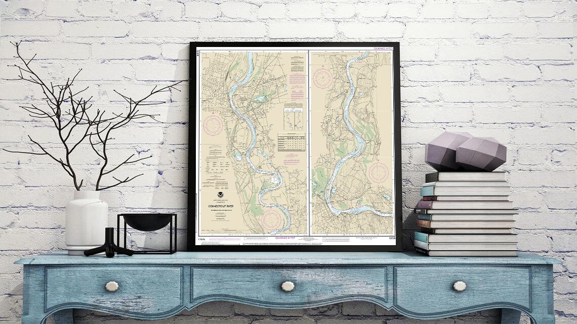 Nautical Charts of Connecticut River Booking Rock to - Etsy