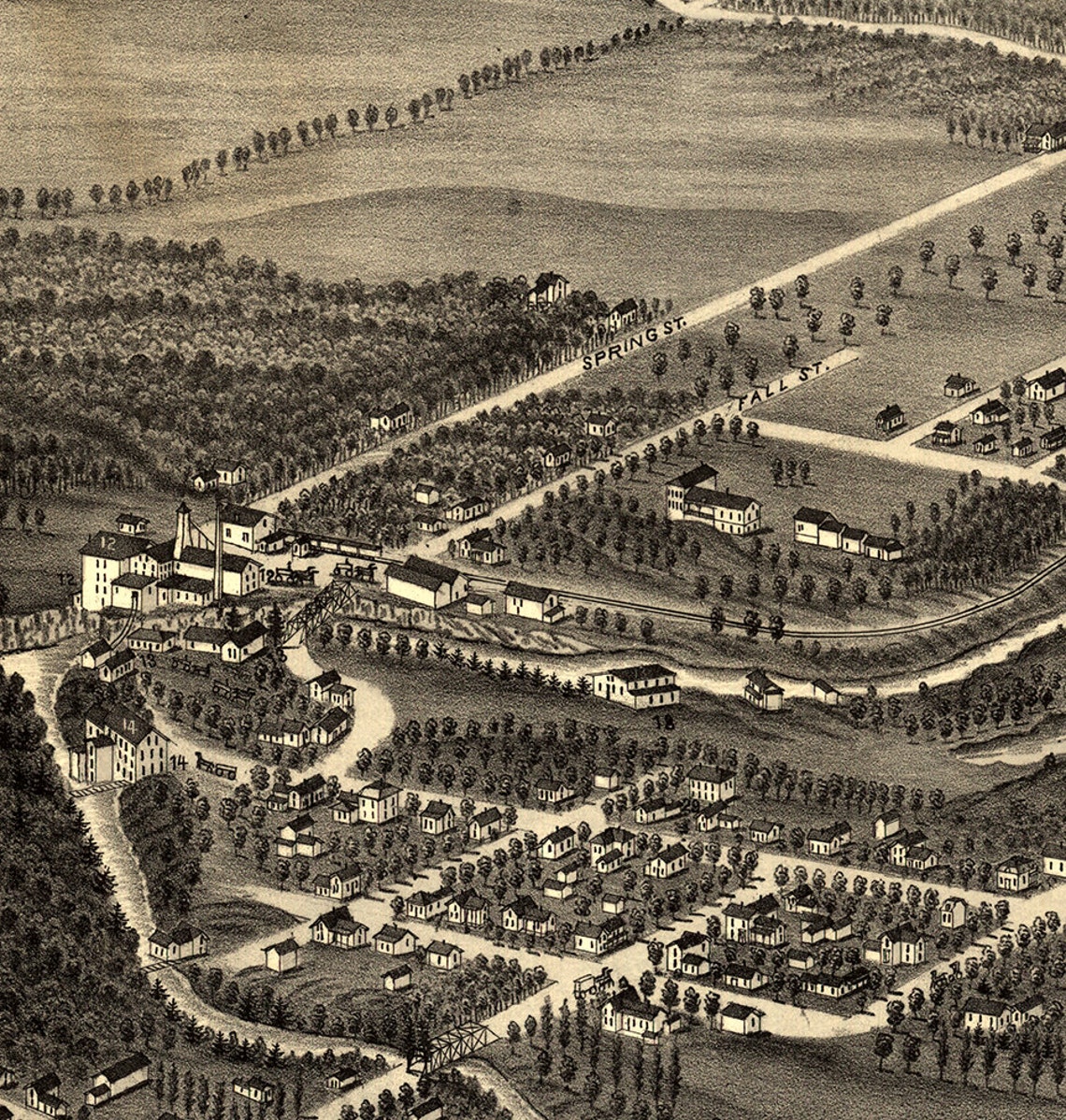 Map of River Falls Pierce County Wisconsin 1880 WI. - Etsy