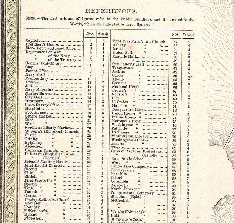 Map of Washington D.C and Georgetown From Johnson Map. 1850. - Etsy