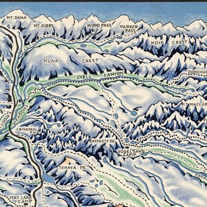 Pictorial View of the Yosemite National Park, California. Vintage ...