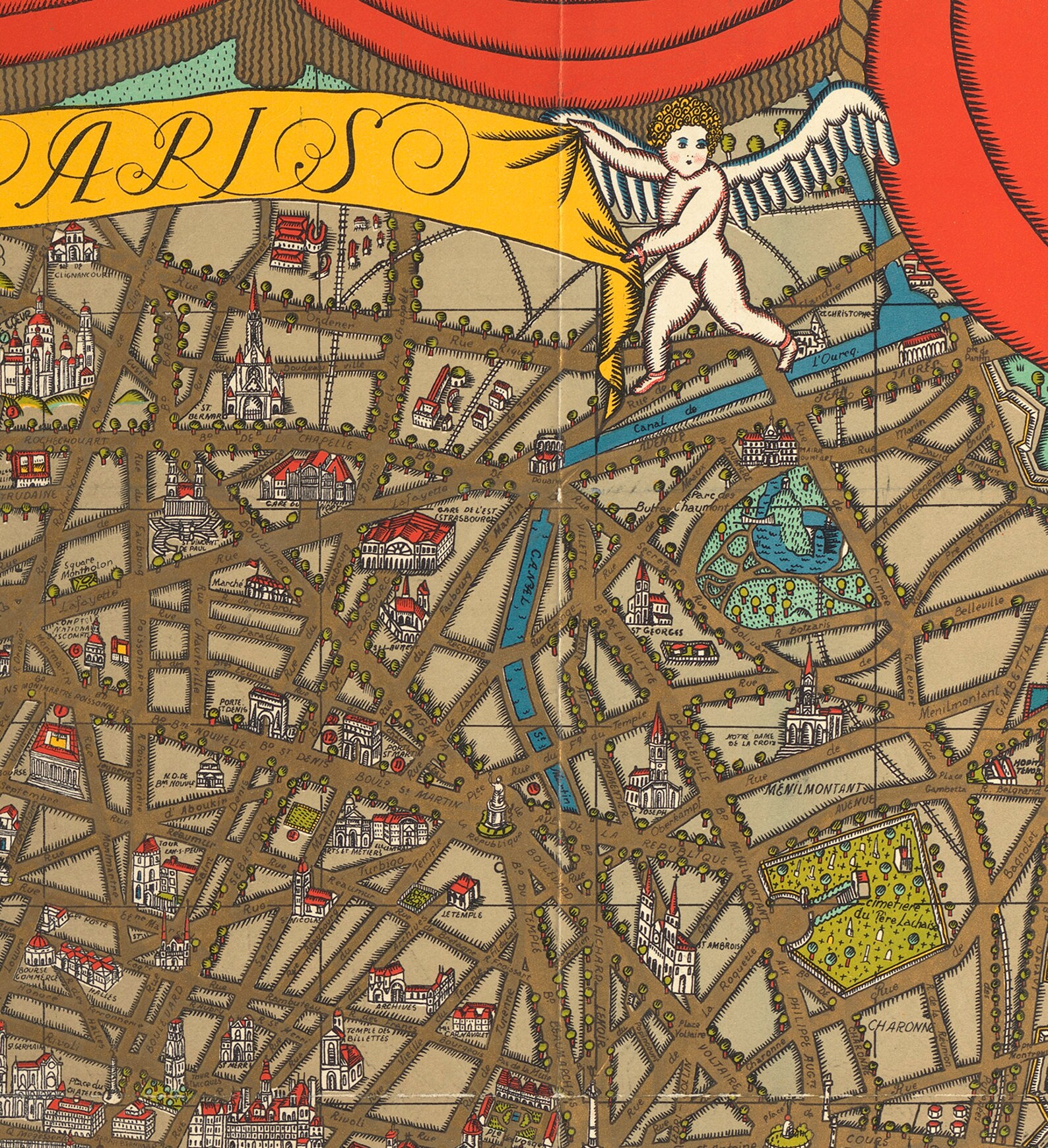 Map of Paris France 1927. Home Deco Style Old Wall Map. - Etsy