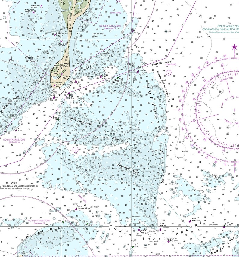 Nautical Charts of Nantucket Sound and Approaches 13237. - Etsy