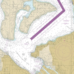 Puget Sound Shilshole Bay to Commencement Bay Washington Nautical Wall ...