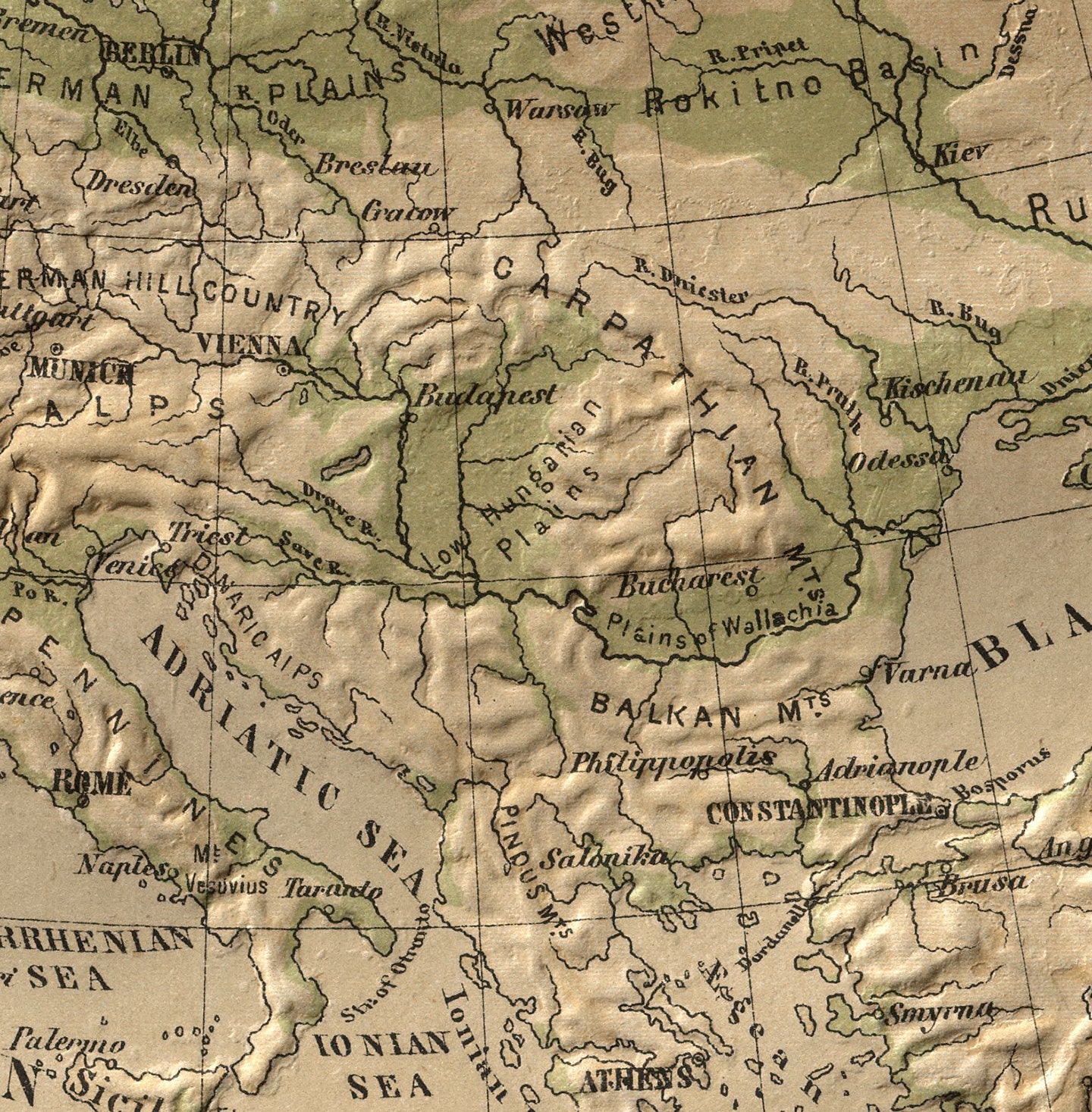 Map of Europe 1880. Vintage Home Deco Style Old Wall | Etsy