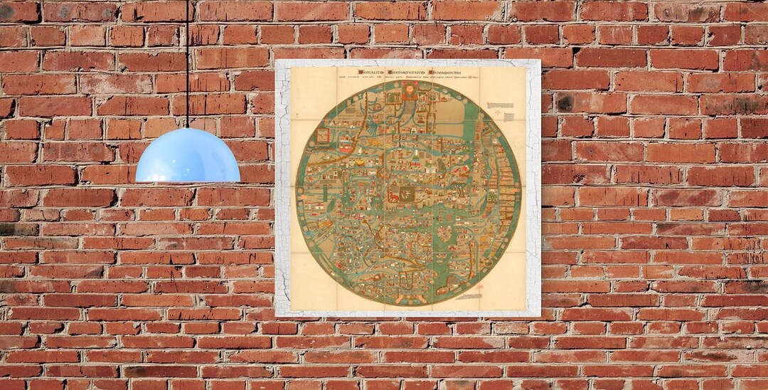 Monialium Ebstorfensium Mappa Mundi by Konrad Miller 1898. Vintage Home ...