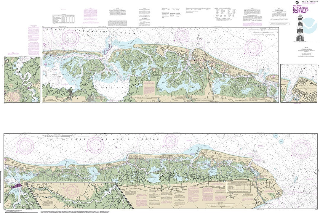 Nautical Charts of Little Egg Harbor to Cape May 12316. Great Bay ...