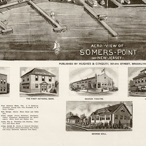 Map of Somers Point, Atlantic Co., New Jersey 1925. Vintage Restoration ...
