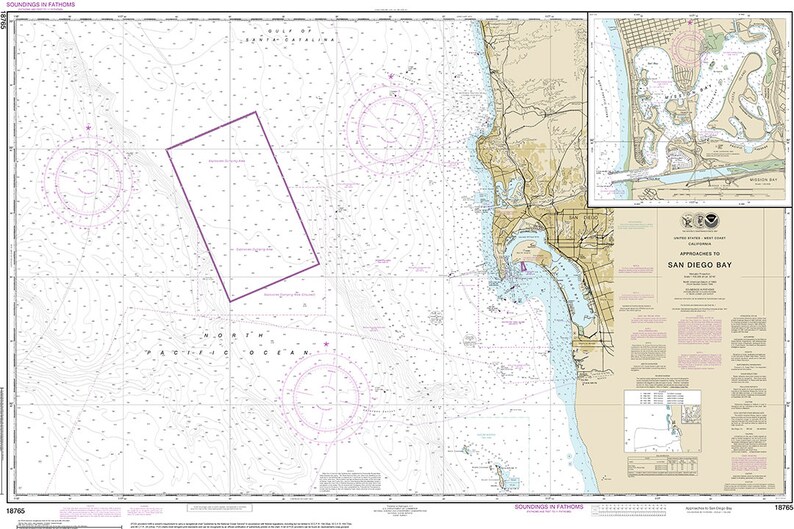 Nautical Charts of Approaches to San Diego Bay Mission Bay. | Etsy