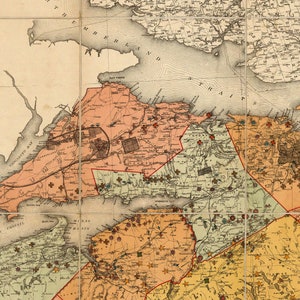 Mineral Map of Nova Scotia, Canada 1889. Home Deco Style Old ...