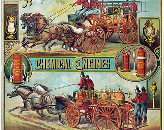 Fire Fighting Supply Ad Vintage Art Print Antique - Etsy