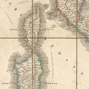 Map of Italy, 1851. Vintage Restoration Hardware Home Deco Style Old ...