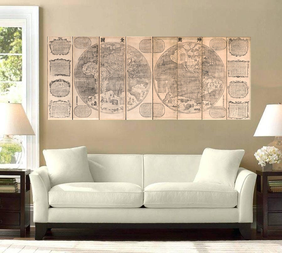 Map of Kunyu Quantu 坤輿全圖 坤舆全图 . Vintage Restoration - Etsy Australia