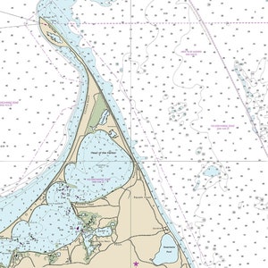 Nautical Chart of Nantucket Island, Massachusetts Ma. Vintage Home Deco ...