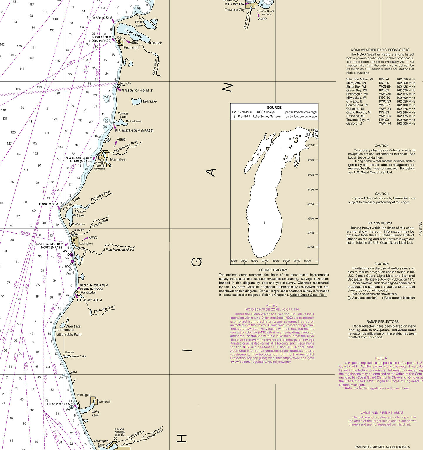 Nautical Charts of Lake Michigan 14901. Home Deco Style Old | Etsy