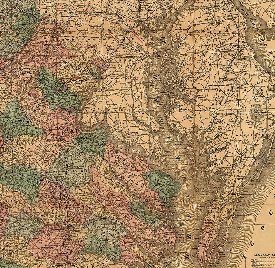 Map of Virginia 1828 & 1859 From Lloyd's. Vintage - Etsy