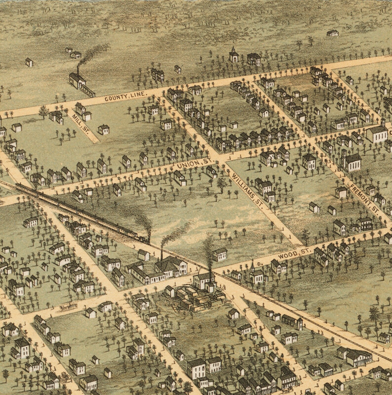 Map of Fostoria Hancock Seneca and Wood County Ohio 1872. - Etsy