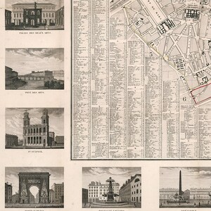 Map of Paris, France, 1843. Restoration Hardware Home Deco Style Old ...